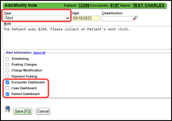 Encounter Notes Panel