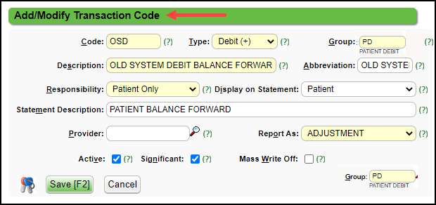 Old PM Patient Balances - Balance Forward