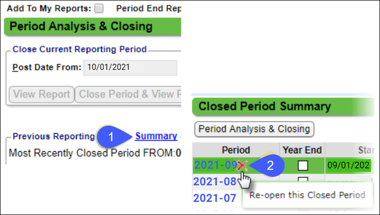 Period-End/Month-End Reports