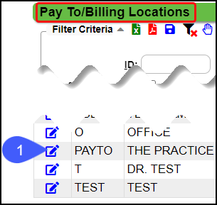 Pay To/Billing Locations