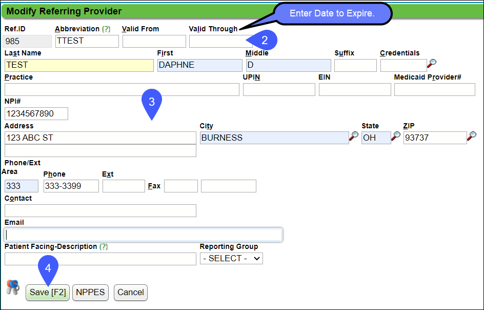 Add or Modify Referring Providers/PCP