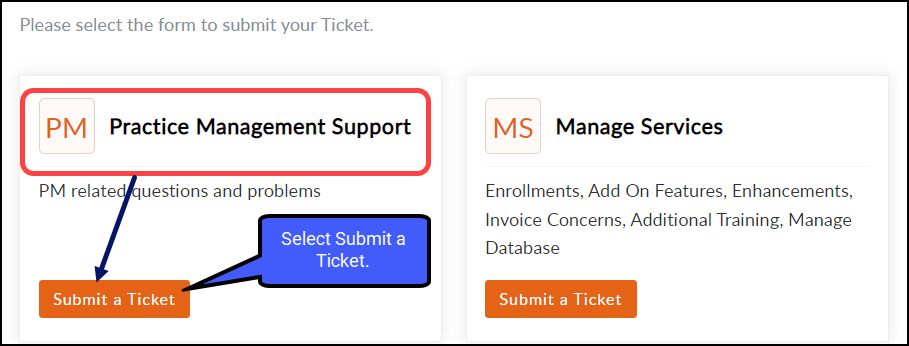 Open a Support Ticket/View Tickets
