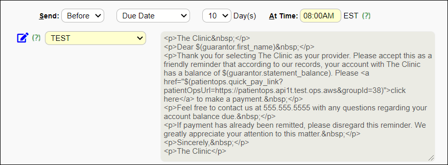 Balance Notifications Setup