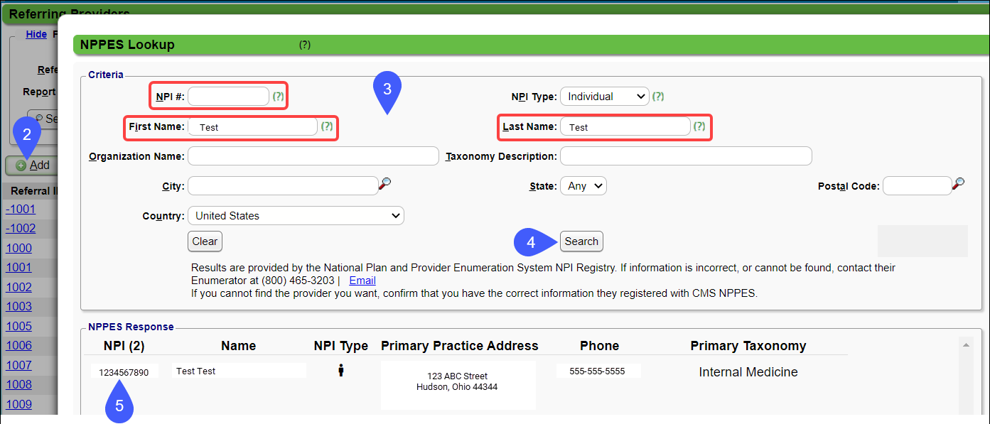 Add or Modify Referring Providers/PCP