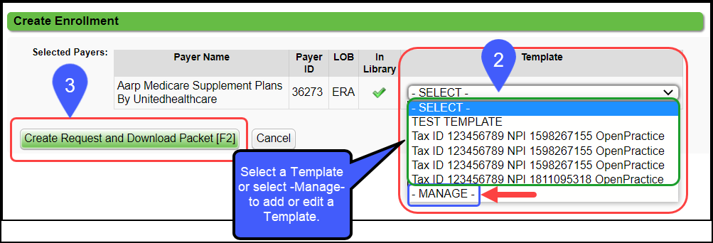 Enrollments: Create Enrollments Panel