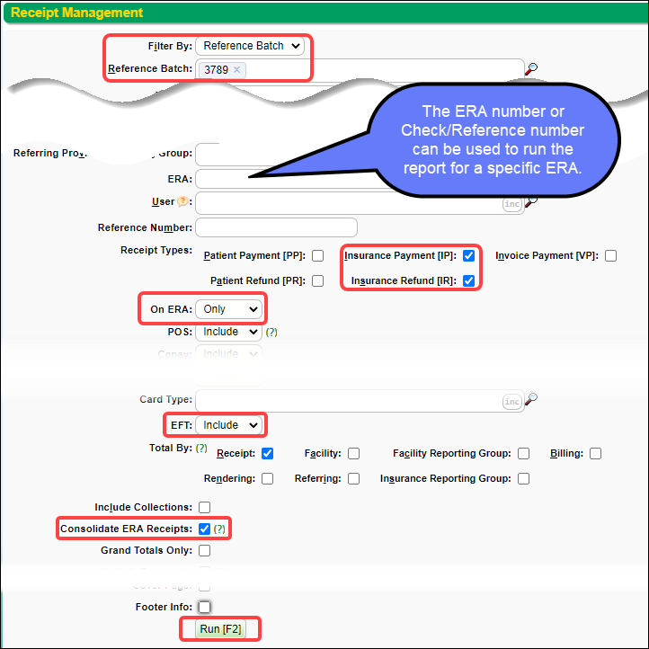 Receipt Management Report