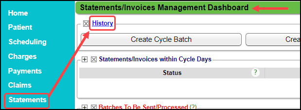 Statement History/View Patient Statements & Notifications