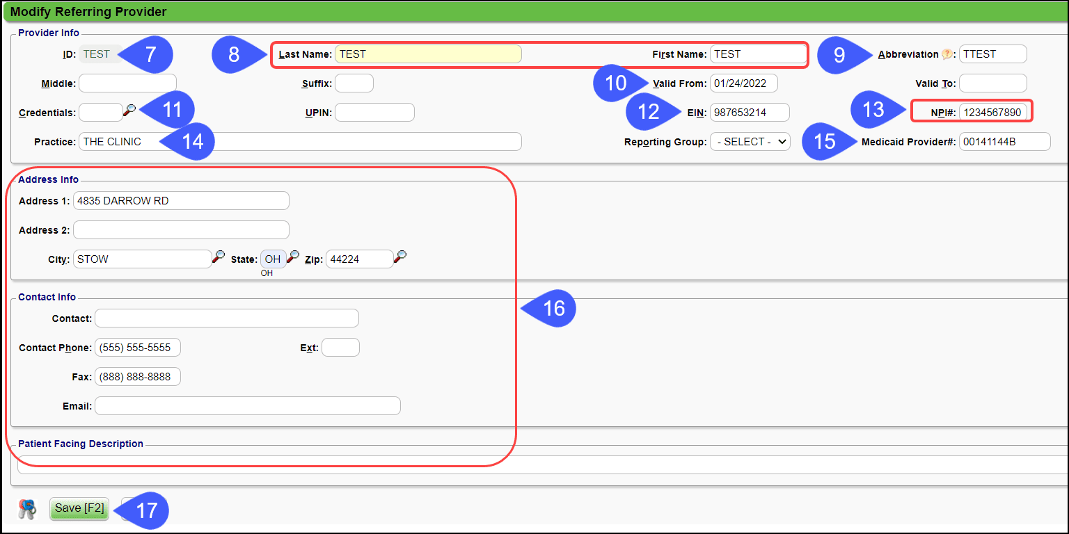 Add or Modify Referring Providers/PCP